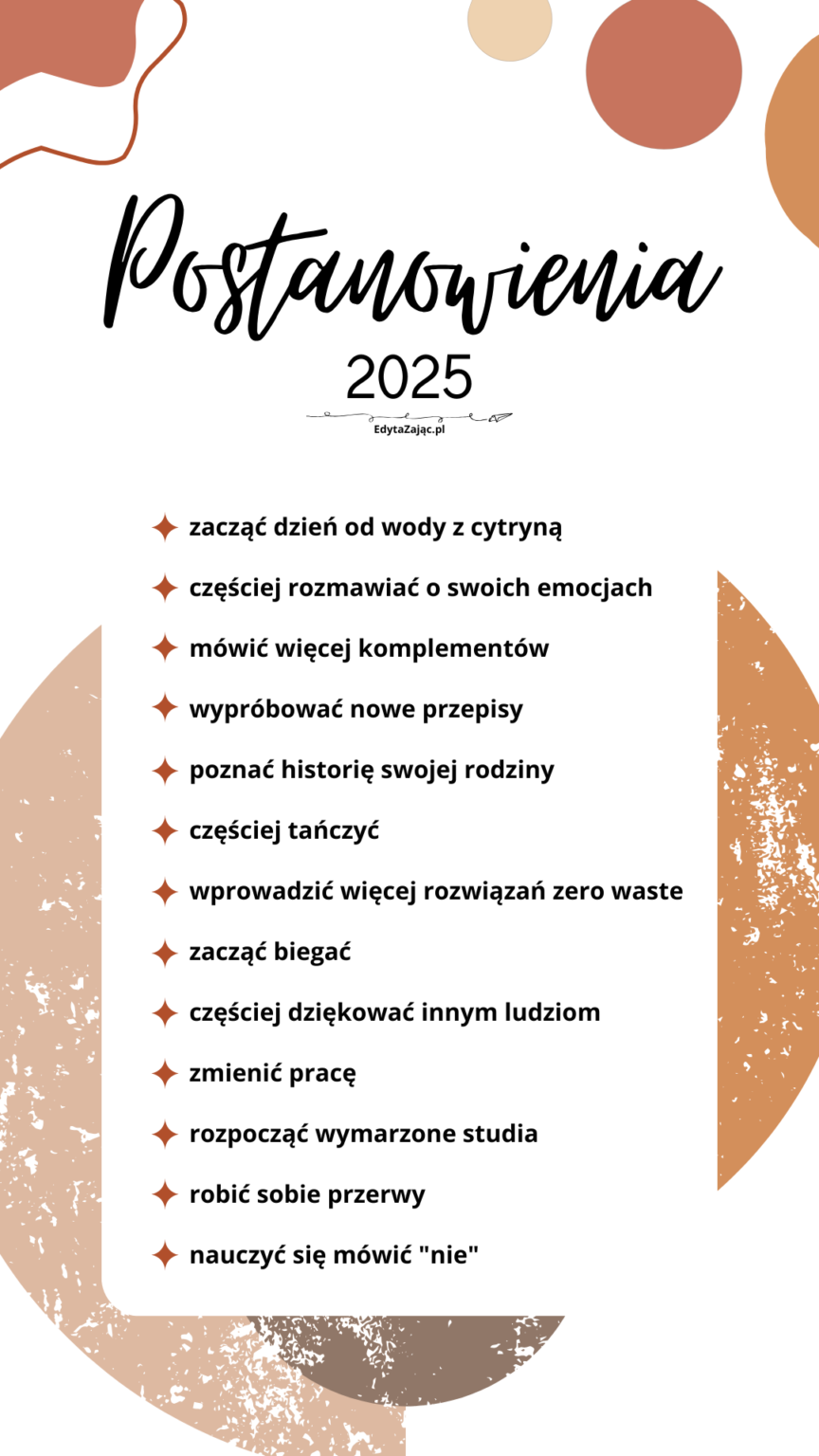 Postanowienia noworoczne na 2025 (100+ pomysłów)
